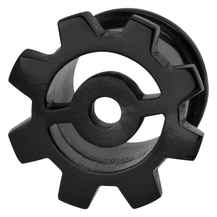 Buffalo Horn Cut Out Cog Tunnel Plug - Wildcat Deutschland