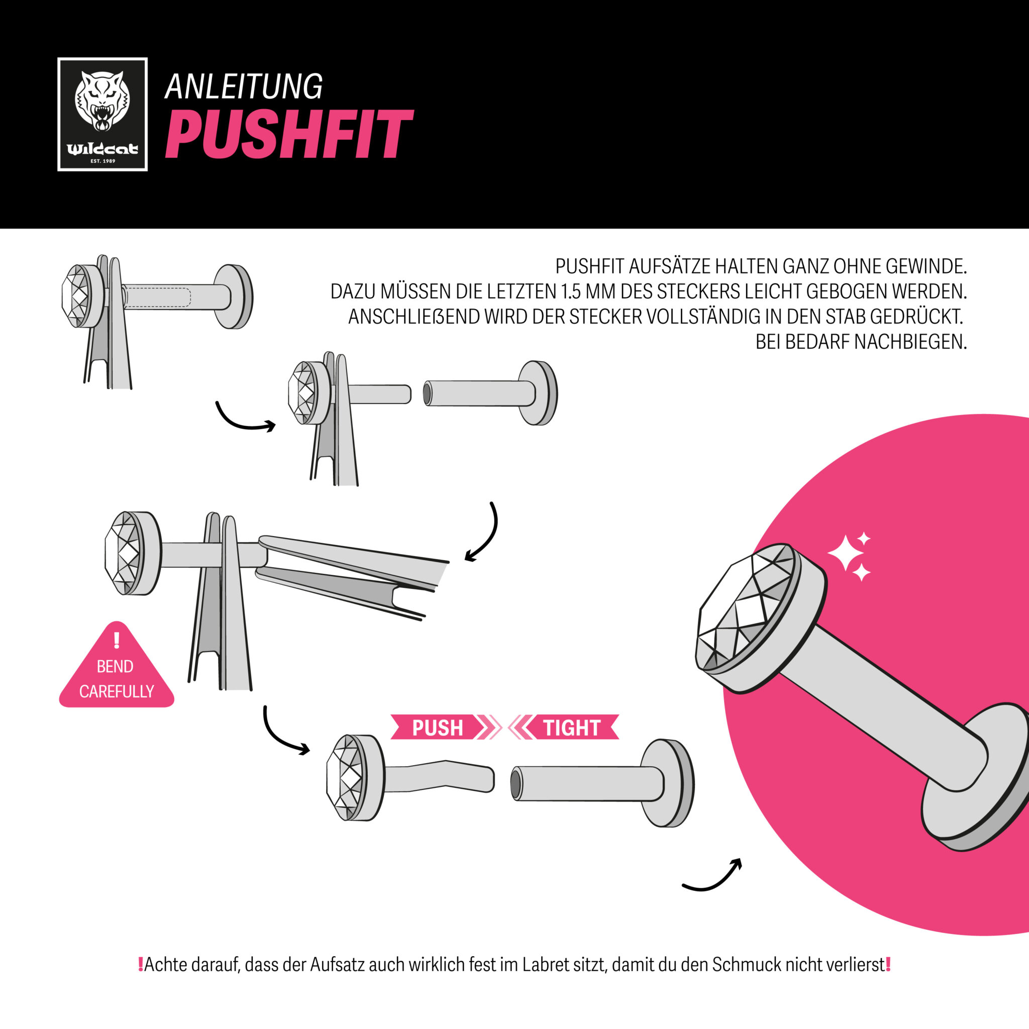Push Fit Curved 5 Crystal Aufsatz - Wildcat Deutschland