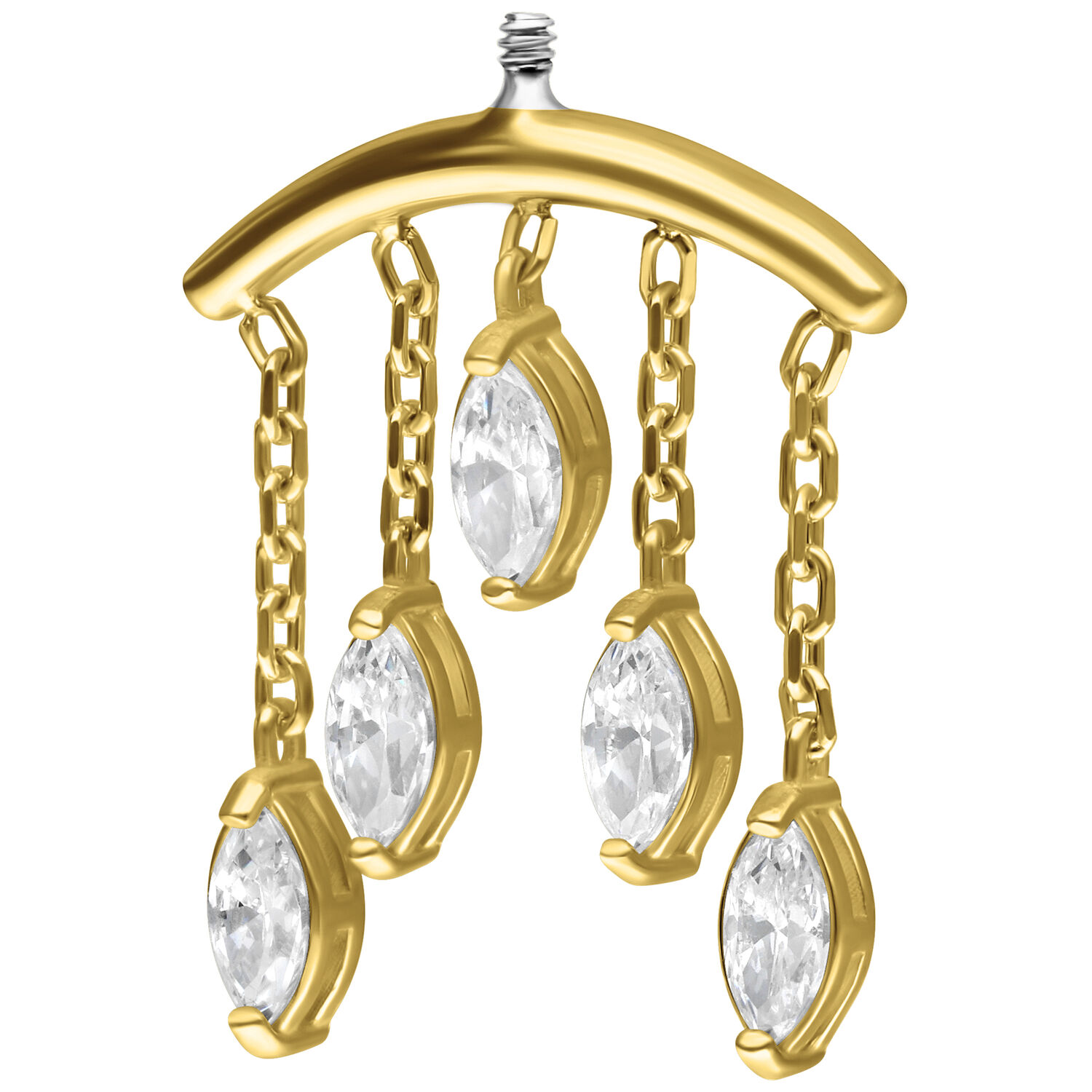 18K Internally Oval Crystal Drops Hidden Helix Attachment - Wildcat ...