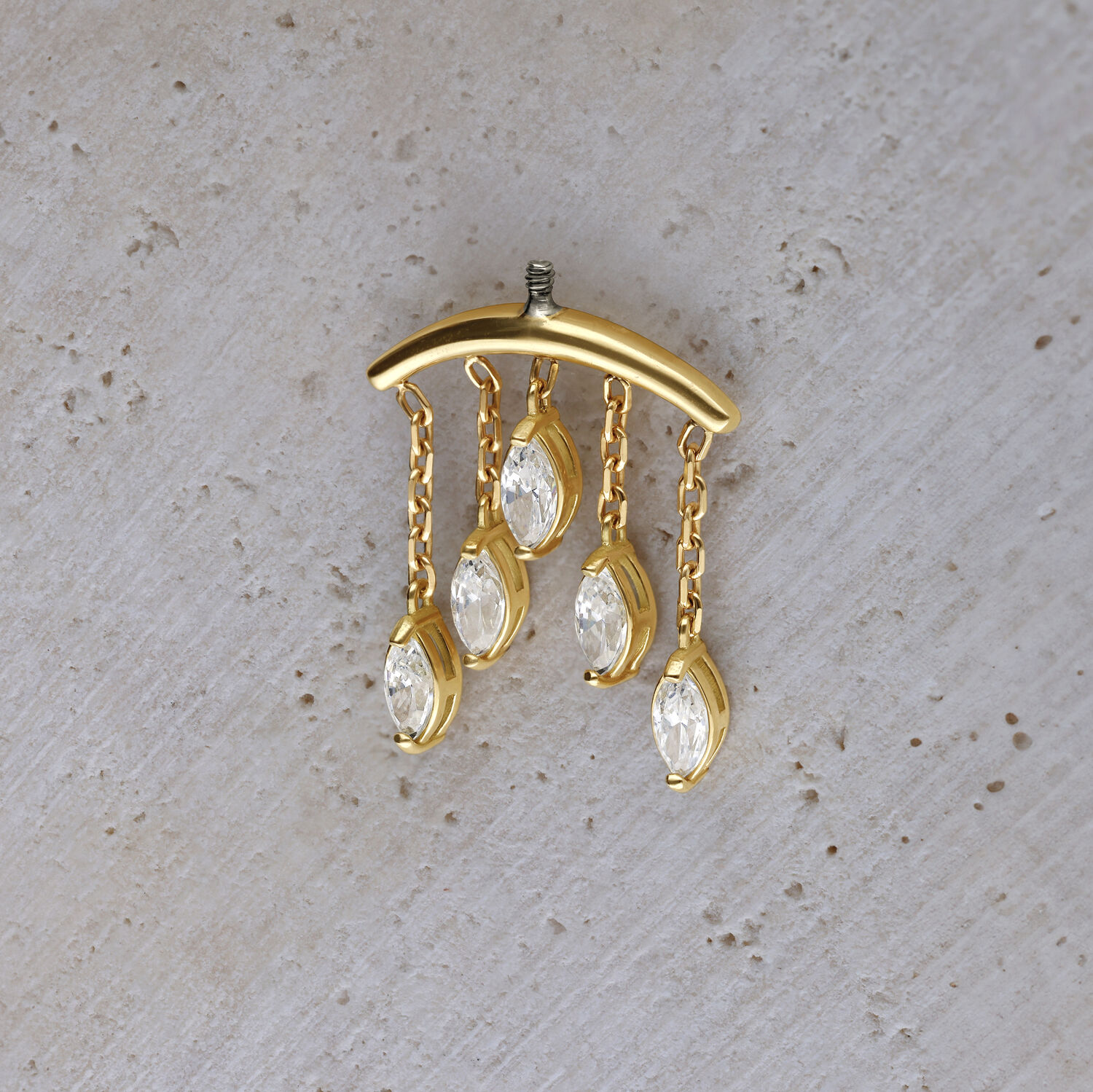 18K Internally Oval Crystal Drops Hidden Helix Attachment - Wildcat ...